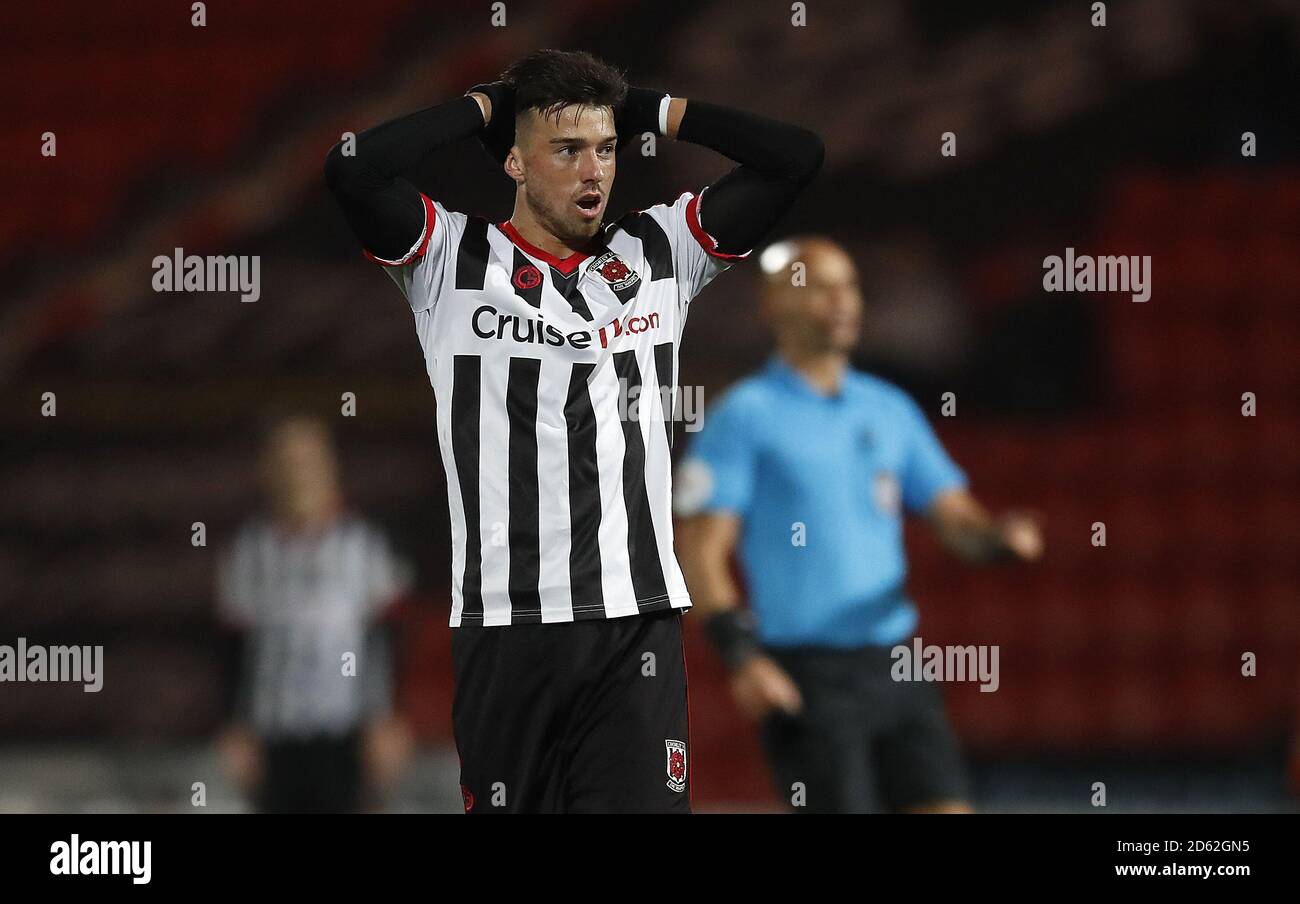 Chorley's Alex Newby shows his dejection after a missed chance against ...