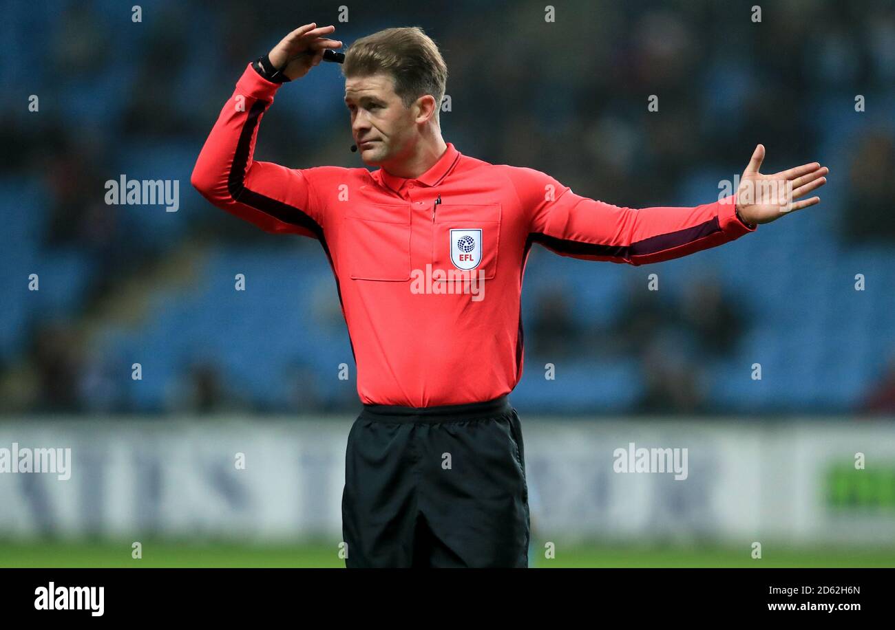 Referee Anthony Backhouse during the match between Coventry City and ...