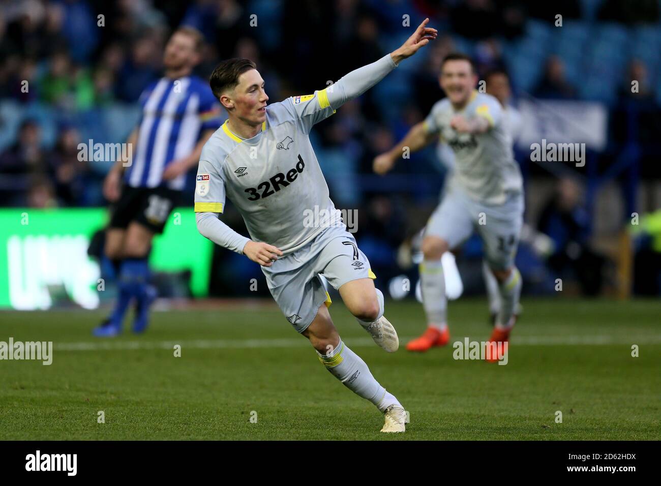 Derby County's Harry Wilson celebrates scoring his side's first goal of ...