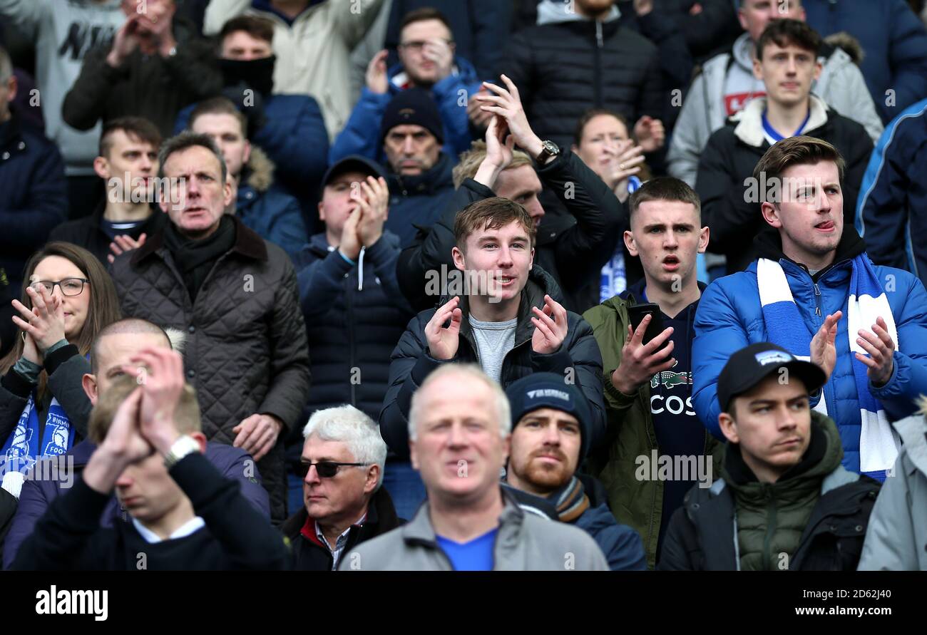 Birmingham City fans in the stands Stock Photo - Alamy