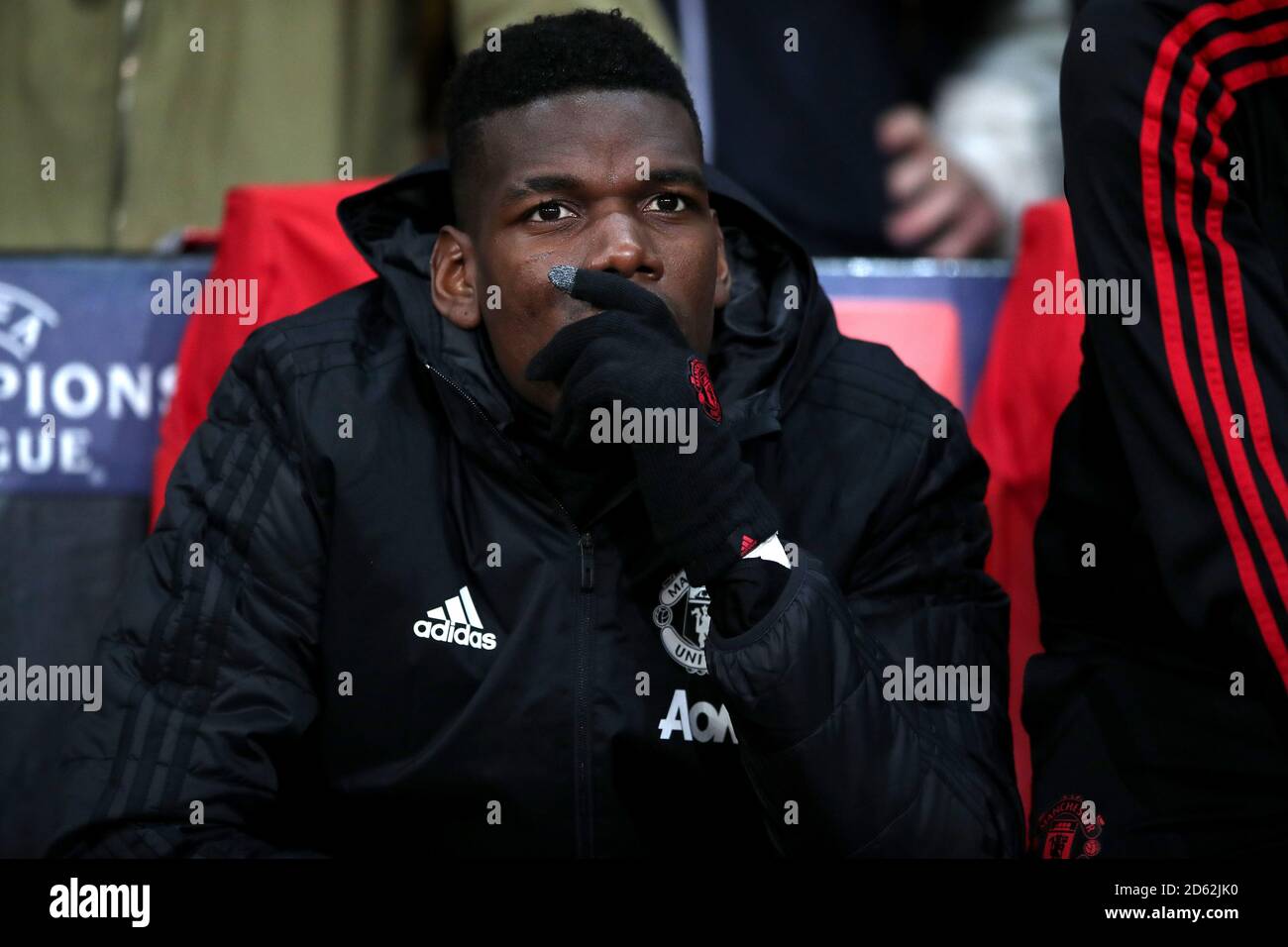 Manchester United's Paul Pogba on the bench Stock Photo - Alamy