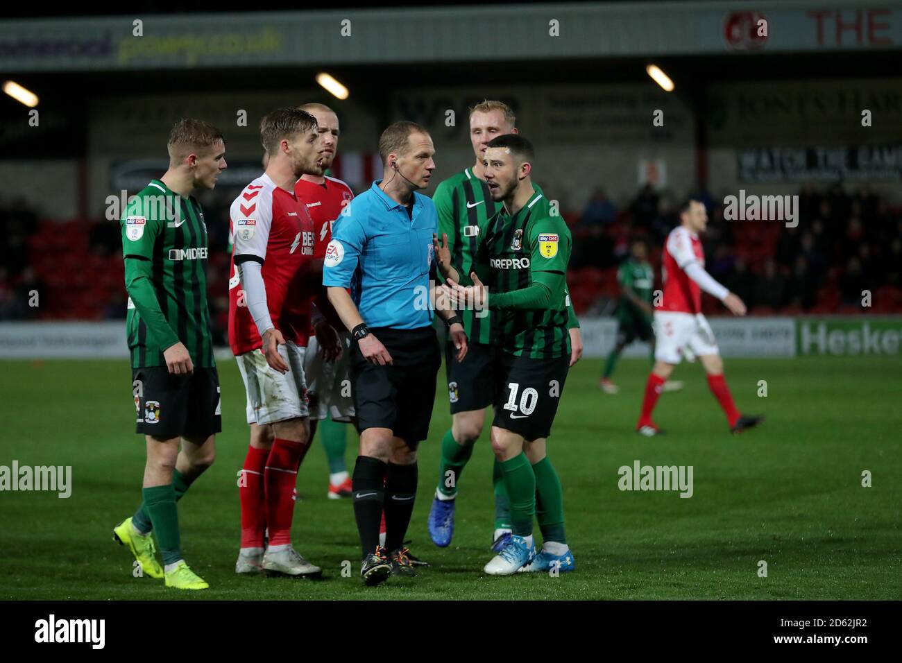 Coventry City's Connor Chaplin has words with Referee Martin Coy Stock ...