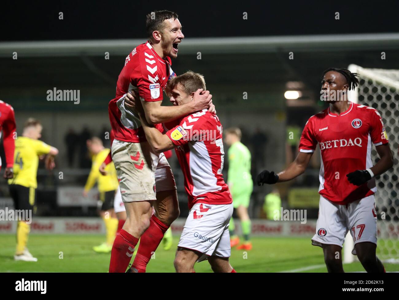 Charlton Athletic's Captain Jason Pearce scoring their second goal ...