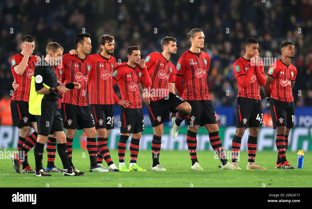 Southampton team line up after losing against Leicester City Stock ...