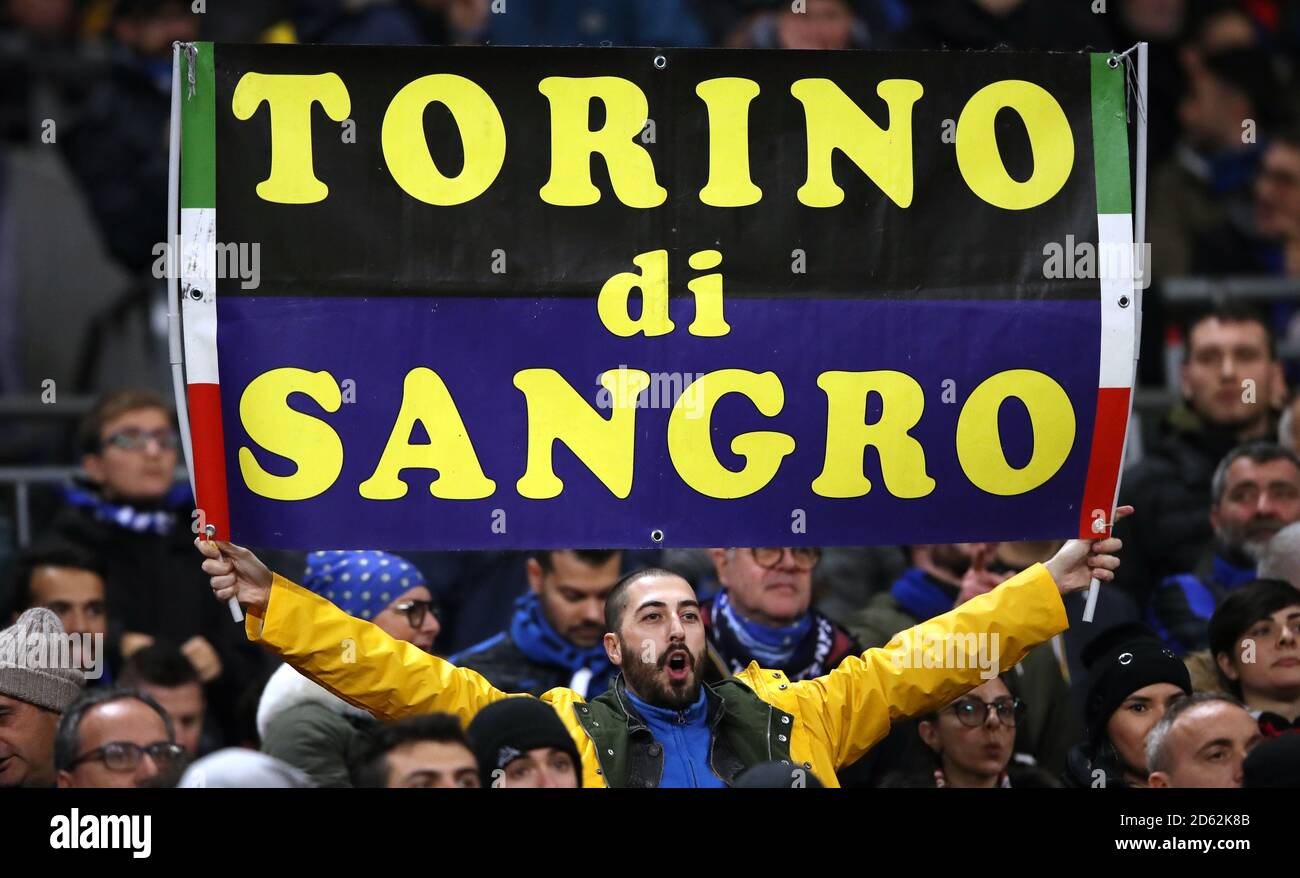 An Inter Milan fan in the stands shows his support Stock Photo - Alamy