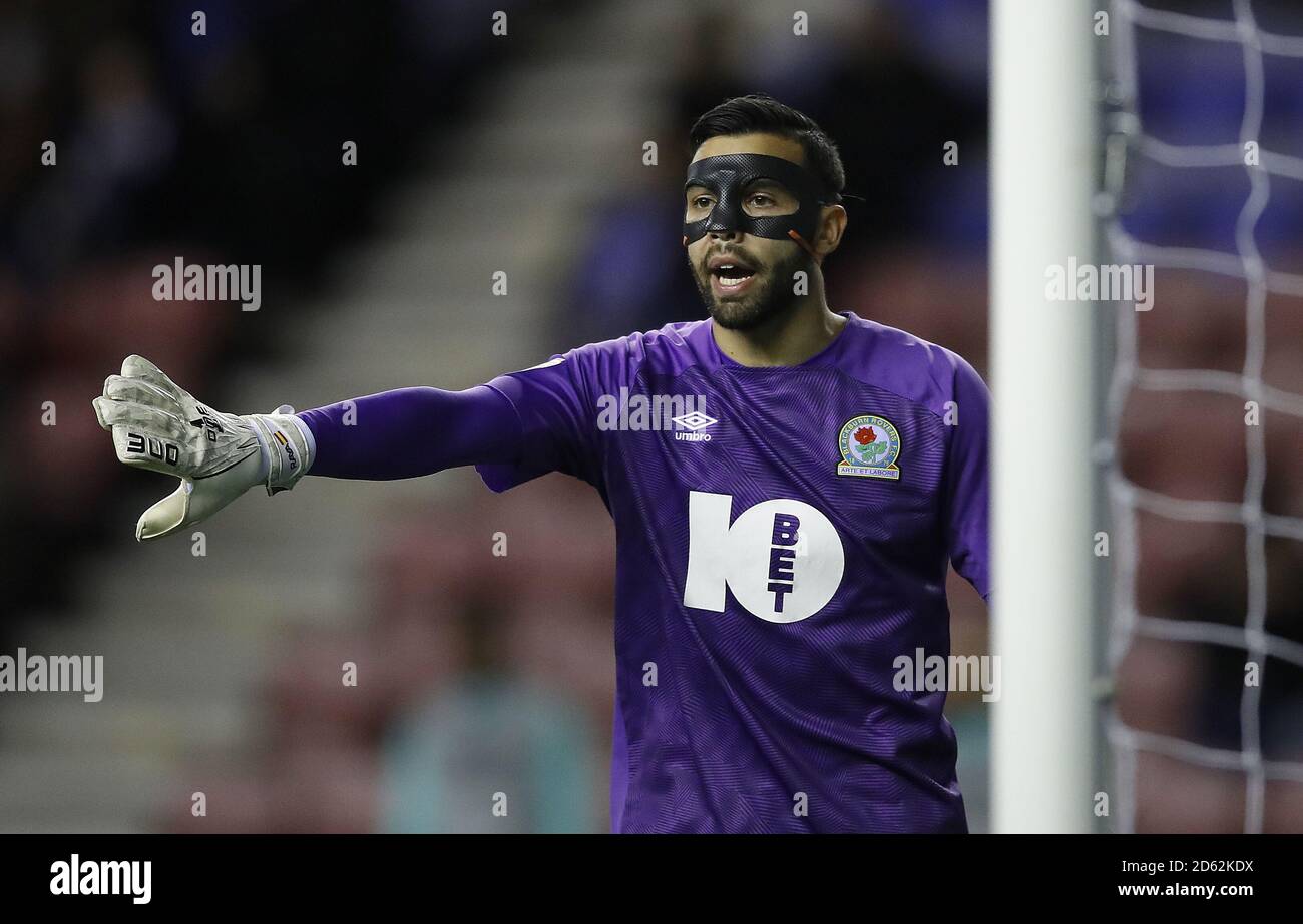 Blackburn Rovers goalkeeper David Raya in action during the game ...