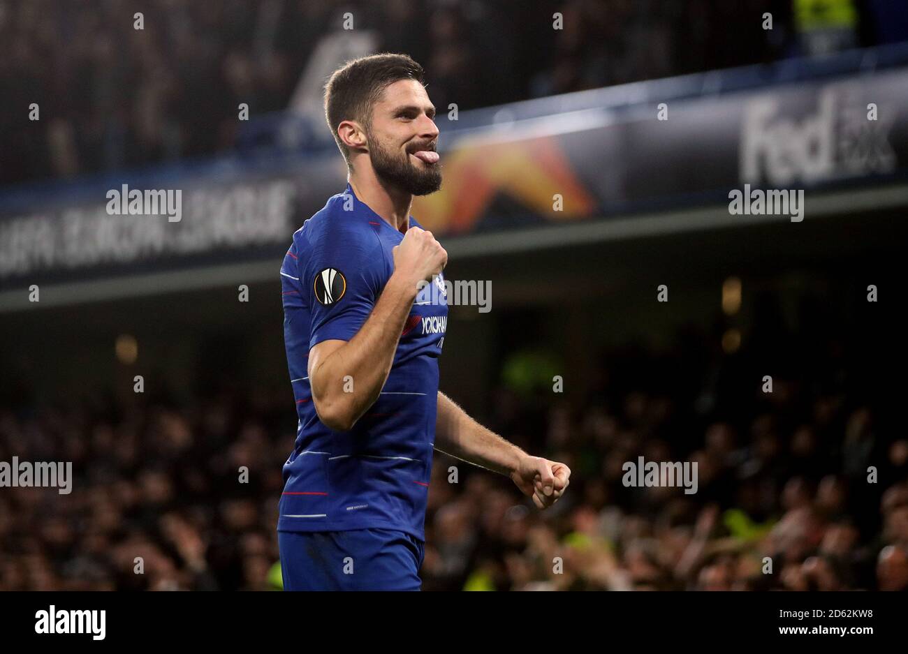Chelsea's Olivier Giroud celebrates scoring his side's first goal of ...