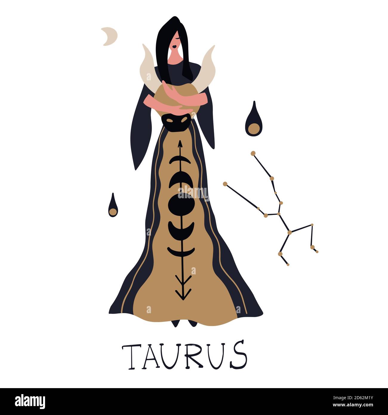 Zodiac signs Taurus. Vector illustration of the zodiac symbol Stock ...