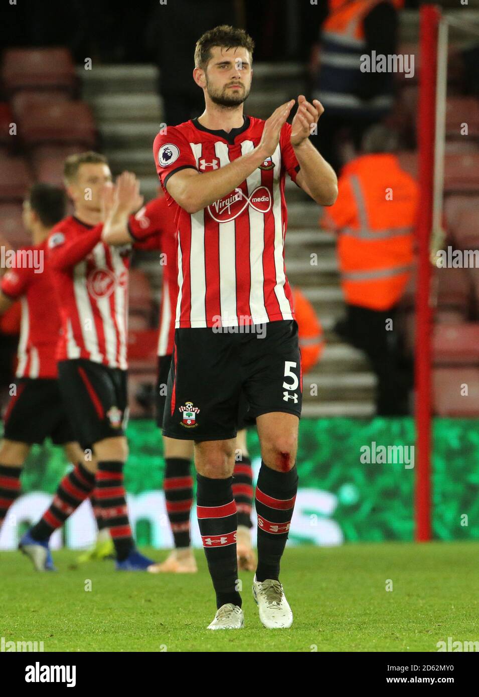 Southampton's Jack Stephens applauds fans after the final whistle Stock ...
