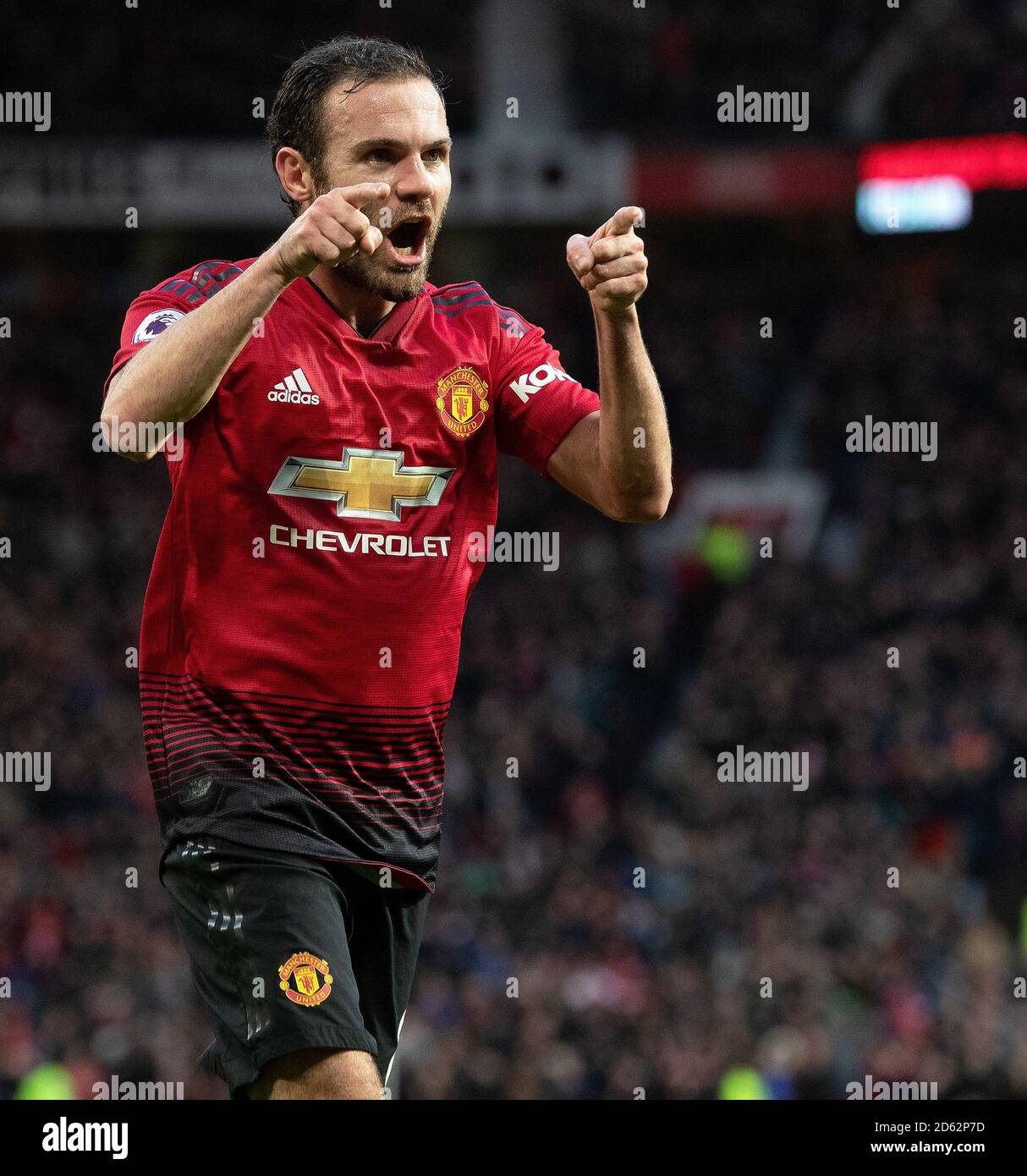 Manchester United's Juan Mata celebrates scoring against Fulham at Old ...