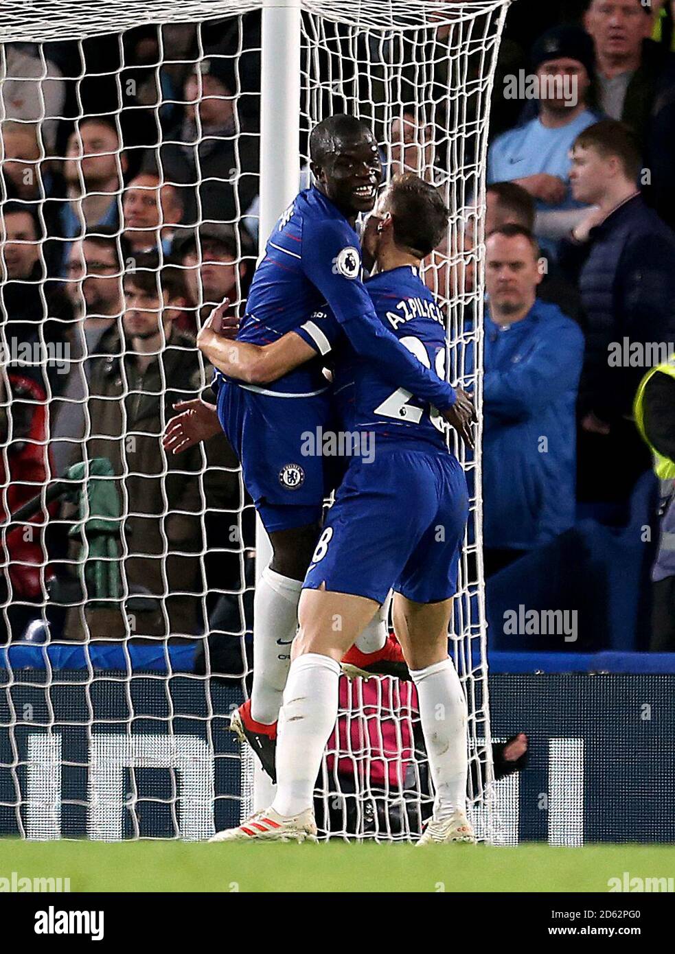 Chelsea's N'Golo Kante celebrates scoring his side's first goal of the ...
