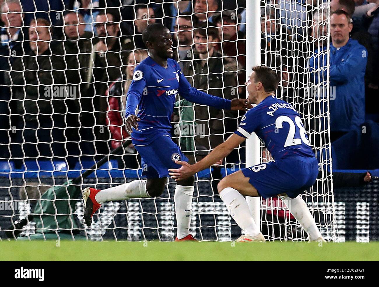 Chelsea's N'Golo Kante celebrates scoring his side's first goal of the ...
