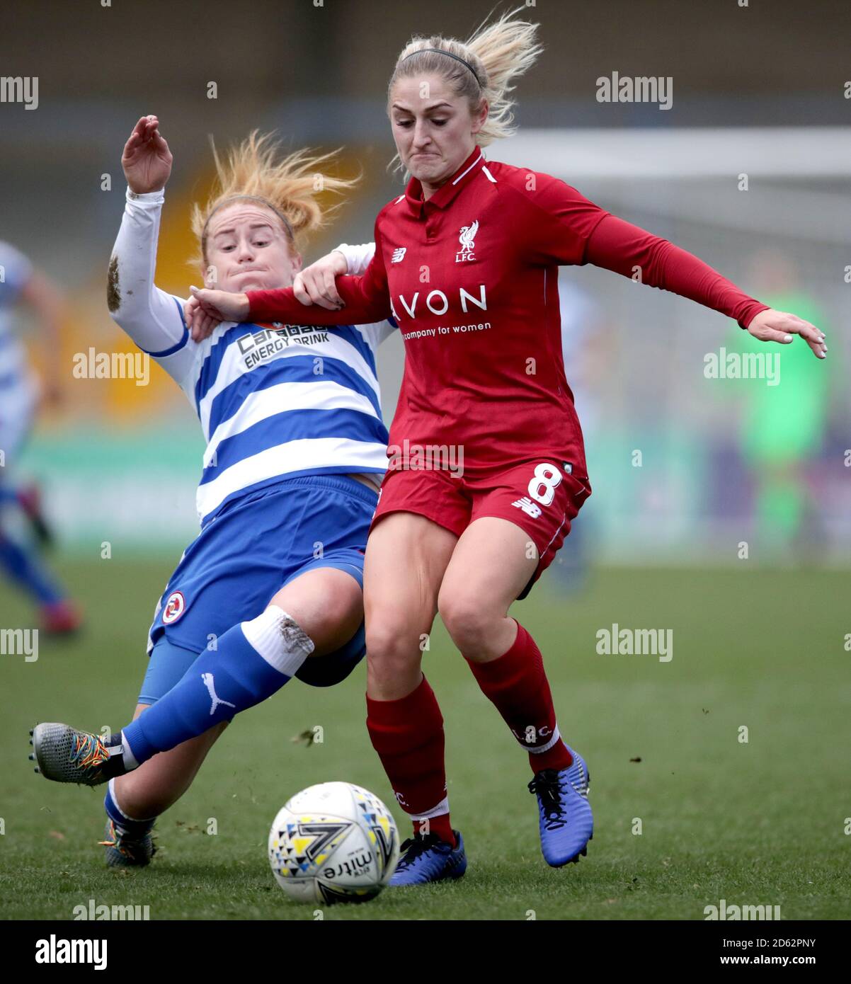 Liverpool women's Laura Coombs (right) and Reading women's Rachel ...