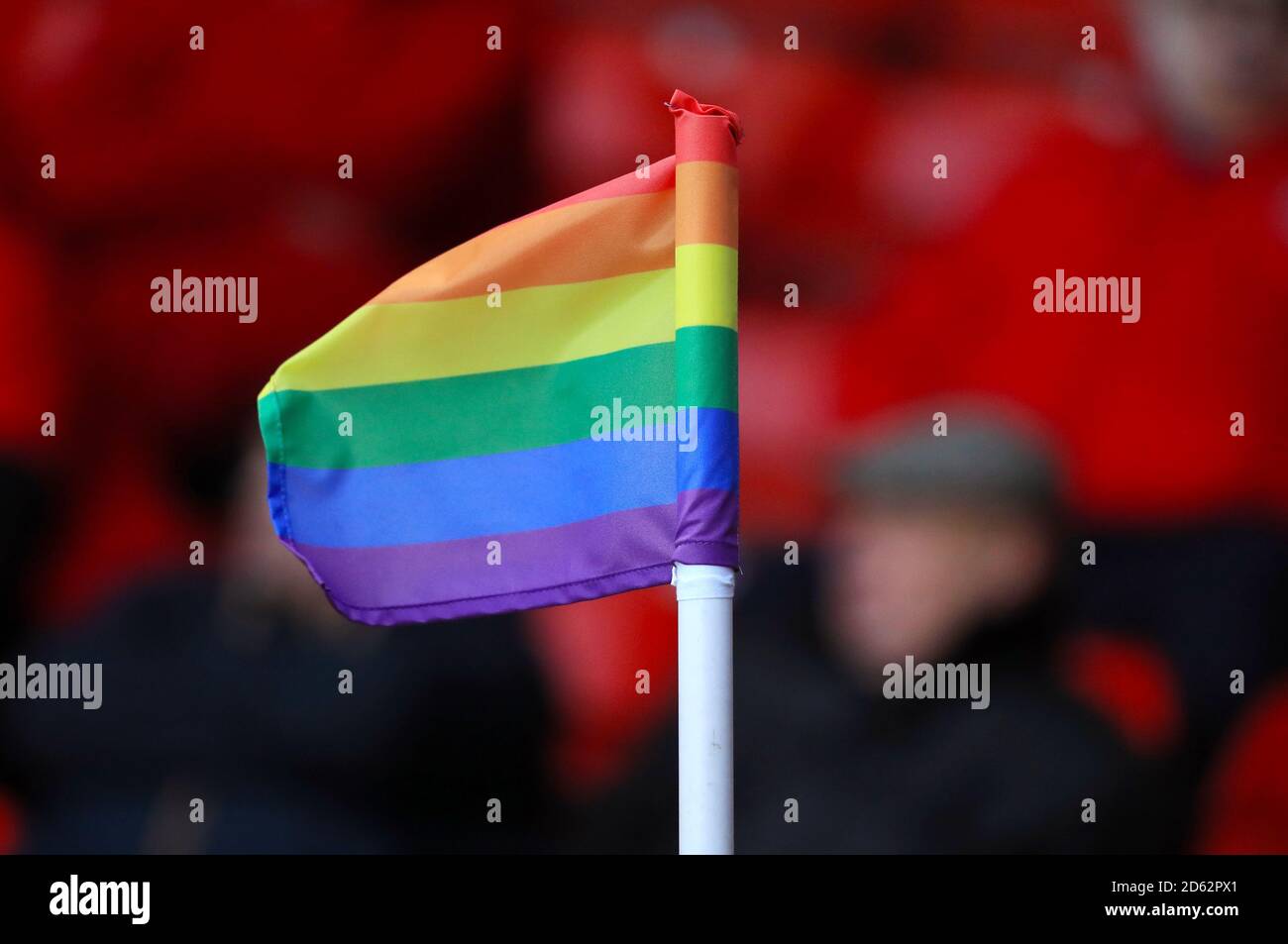 A rainbow corner flag Stock Photo - Alamy
