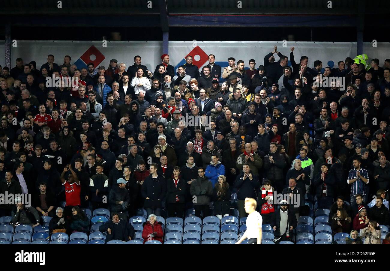 Charlton Athletic fans in the stands Stock Photo - Alamy