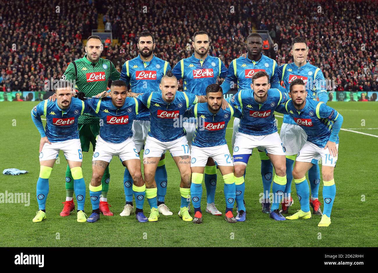 (left to right) Napoli goalkeeper David Ospina, Raul Albiol, Nikola ...
