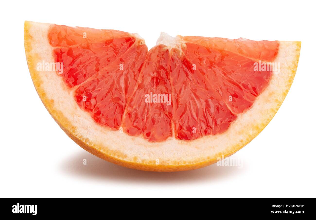 sliced grapefruit path isolated on white Stock Photo - Alamy