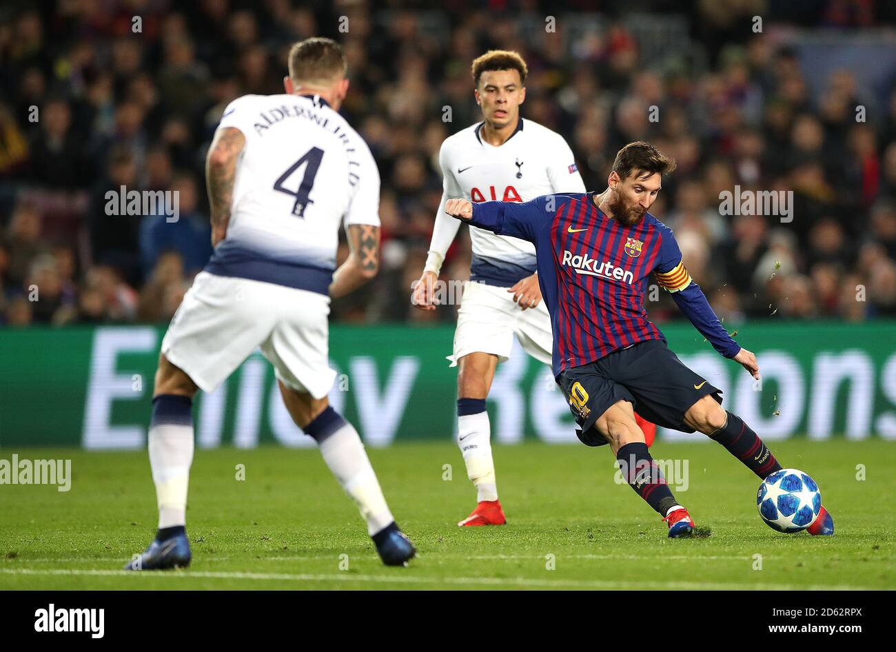 Barcelona's Lionel Messi (right) in action Stock Photo - Alamy