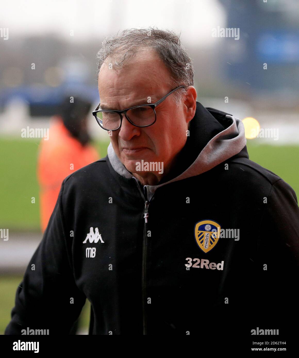 Leeds United manager Marcelo Bielsa makes his way into the stadium ...