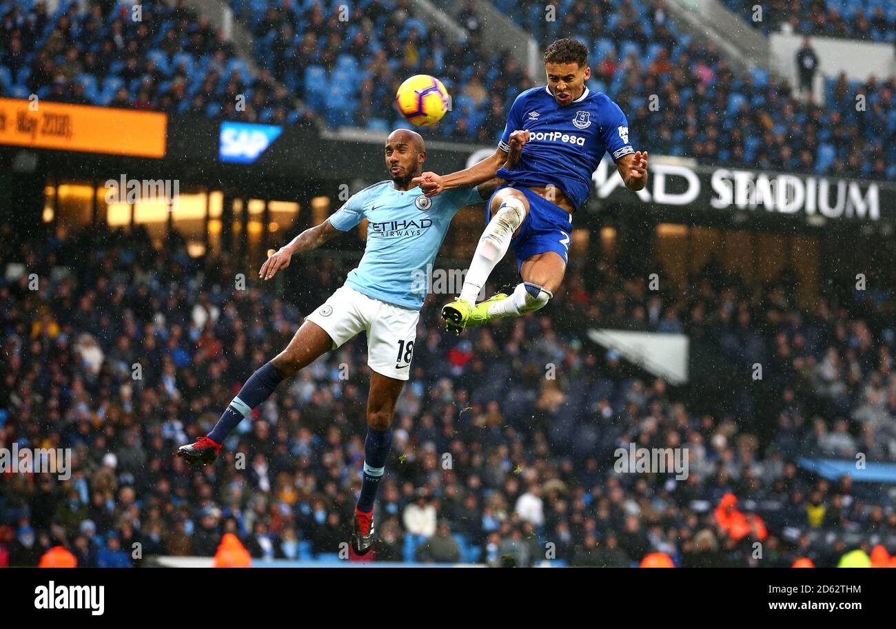 Everton's Dominic Calvert-Lewin (right) scores his side's first goal of ...