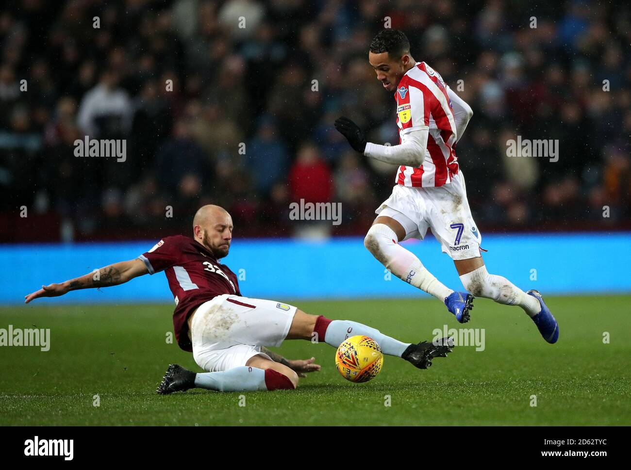 Aston Villa's Alan Hutton (left) and Stoke City's Tom Ince (right ...