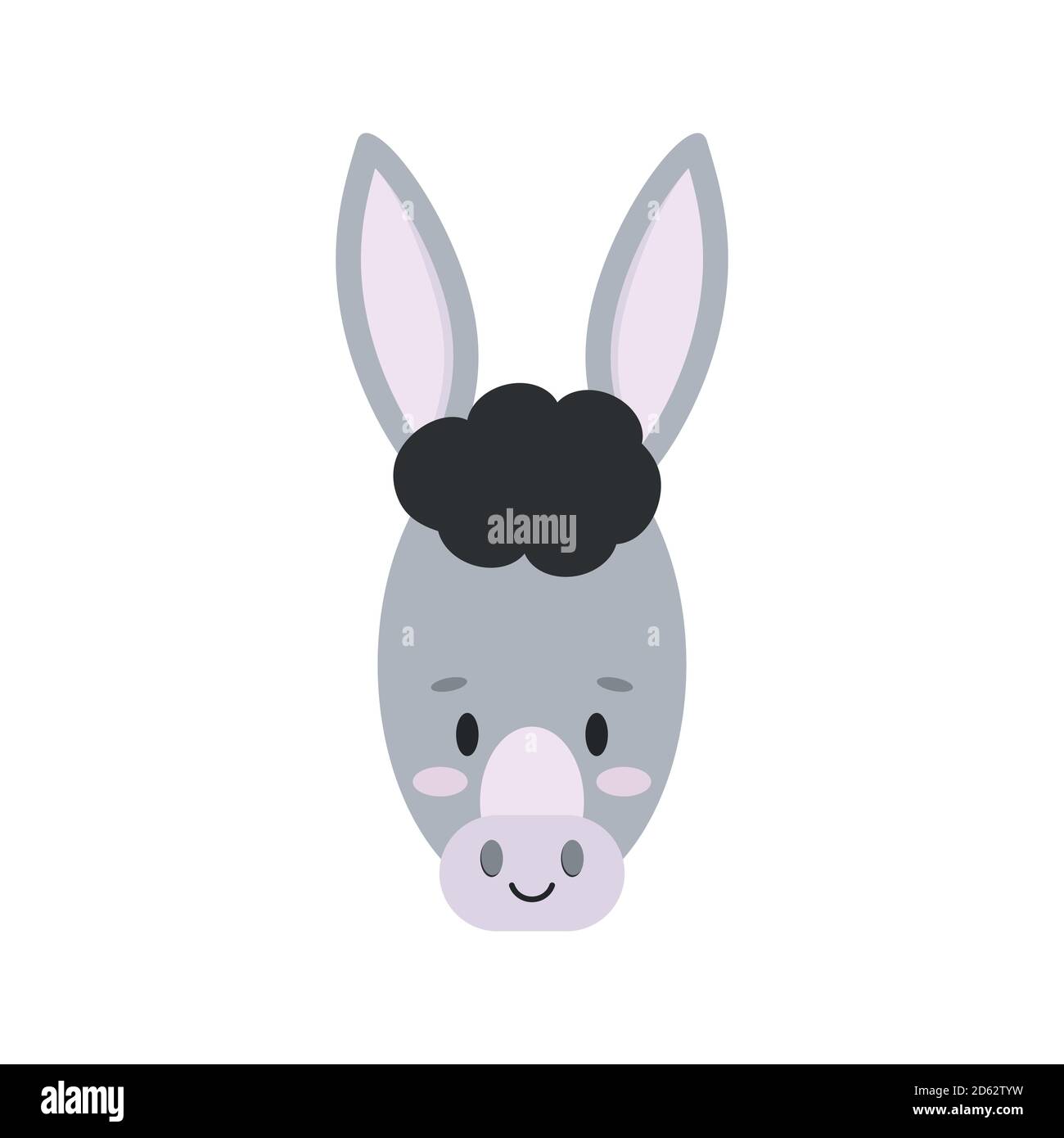 Cute donkey face isolated on white background Stock Vector Image & Art ...