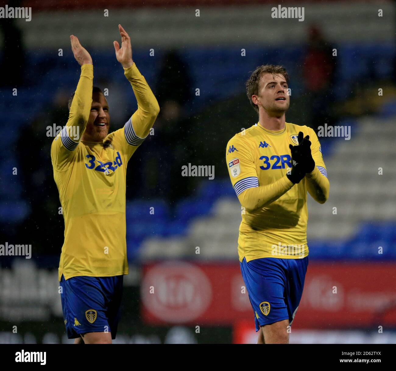 Leeds United's Patrick Bamford (right) and Adam Forshaw celebrate their ...