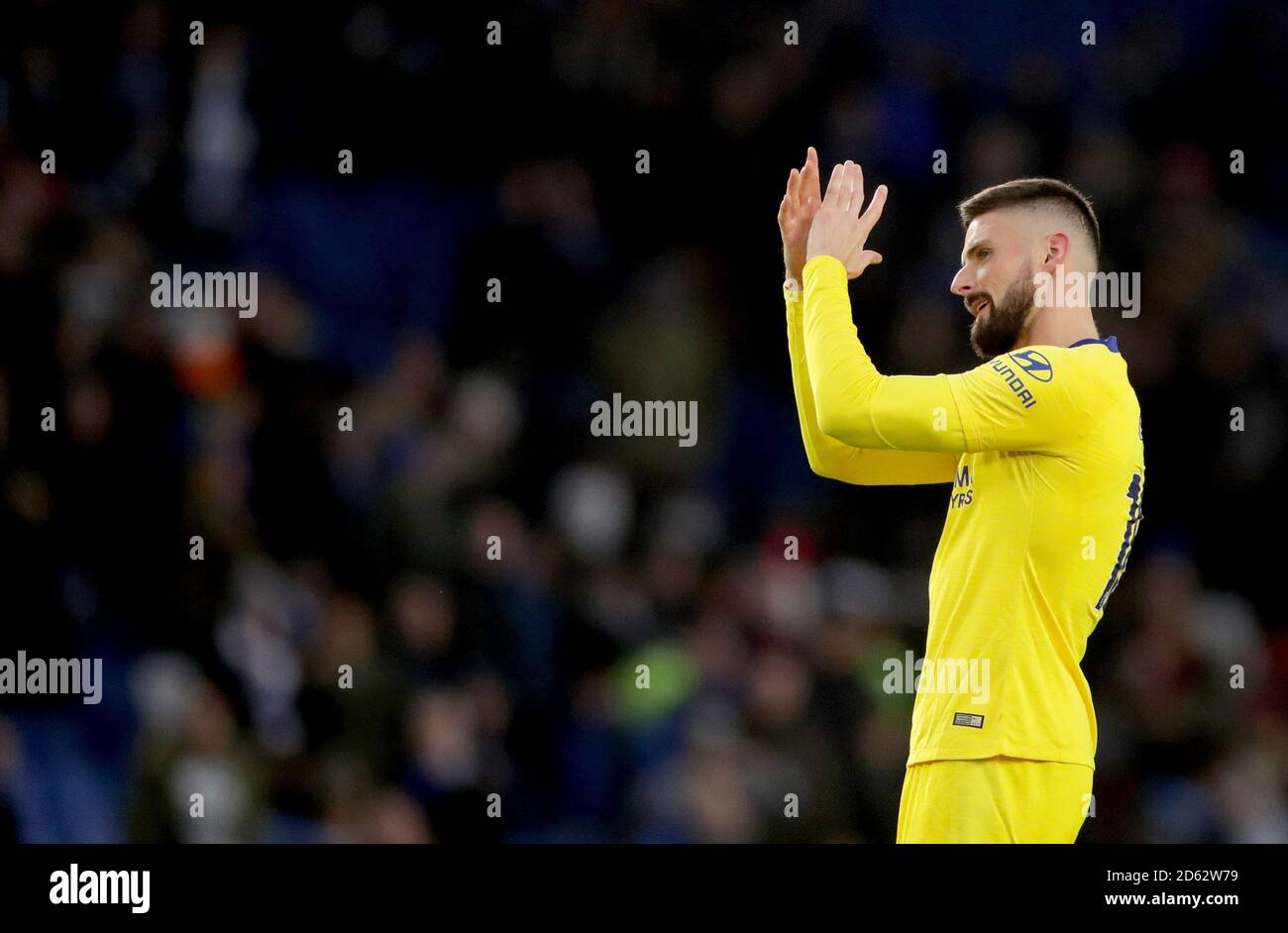 Chelseas Olivier Giroud Acknowledges The Fans After The Final Whistle