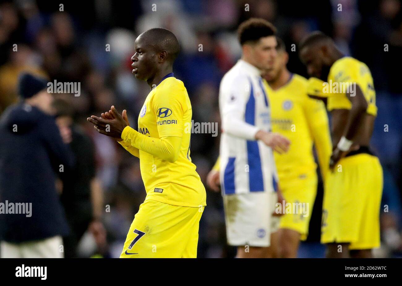 Chelsea's N'Golo Kante (left) acknowledges the fans after the final ...