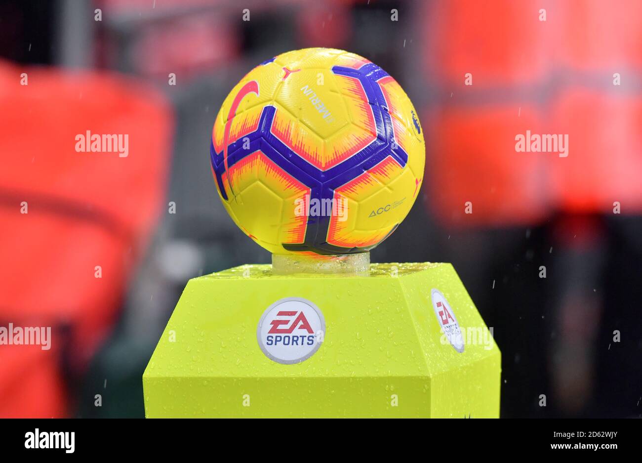 General view of the matchday ball on a plynth Stock Photo - Alamy