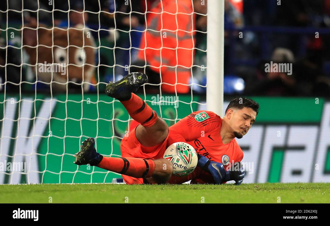 Manchester Citys Goalkeeper Arijanet Muric High Resolution Stock ...