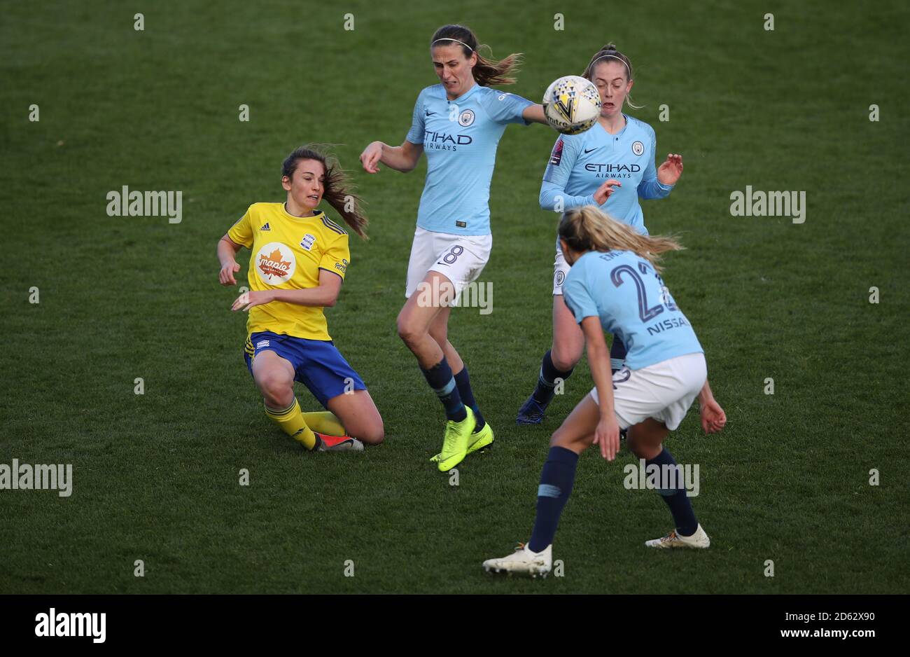 Birmingham City's Chloe Arthur makes her pass past Manchester City's ...
