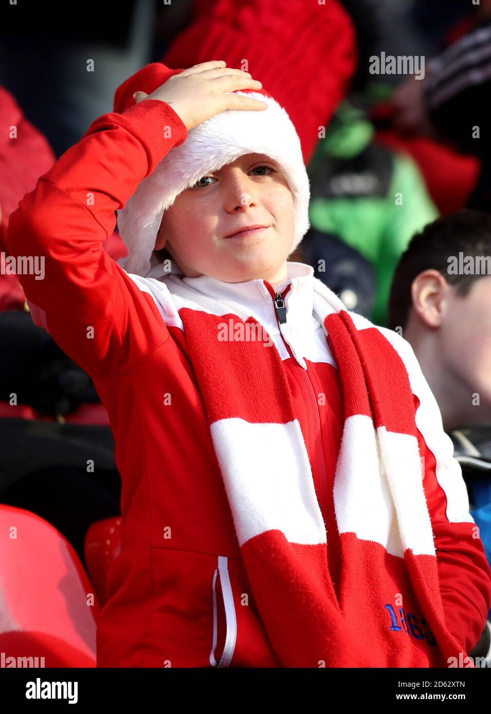 Stoke City fans in festive fancy dress prior to kick off Stock Photo ...