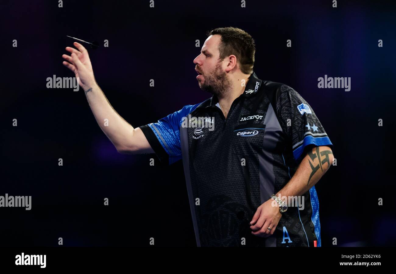 Adrian Lewis during his match against Darius Labanauskas during day ...