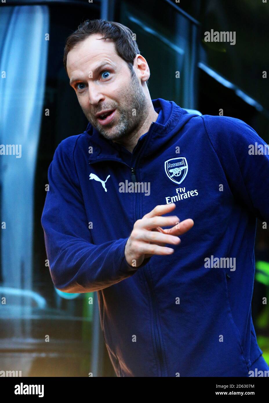 Arsenal Goalkeeper Petr Cech arrives at The Amex Stadium Stock Photo ...