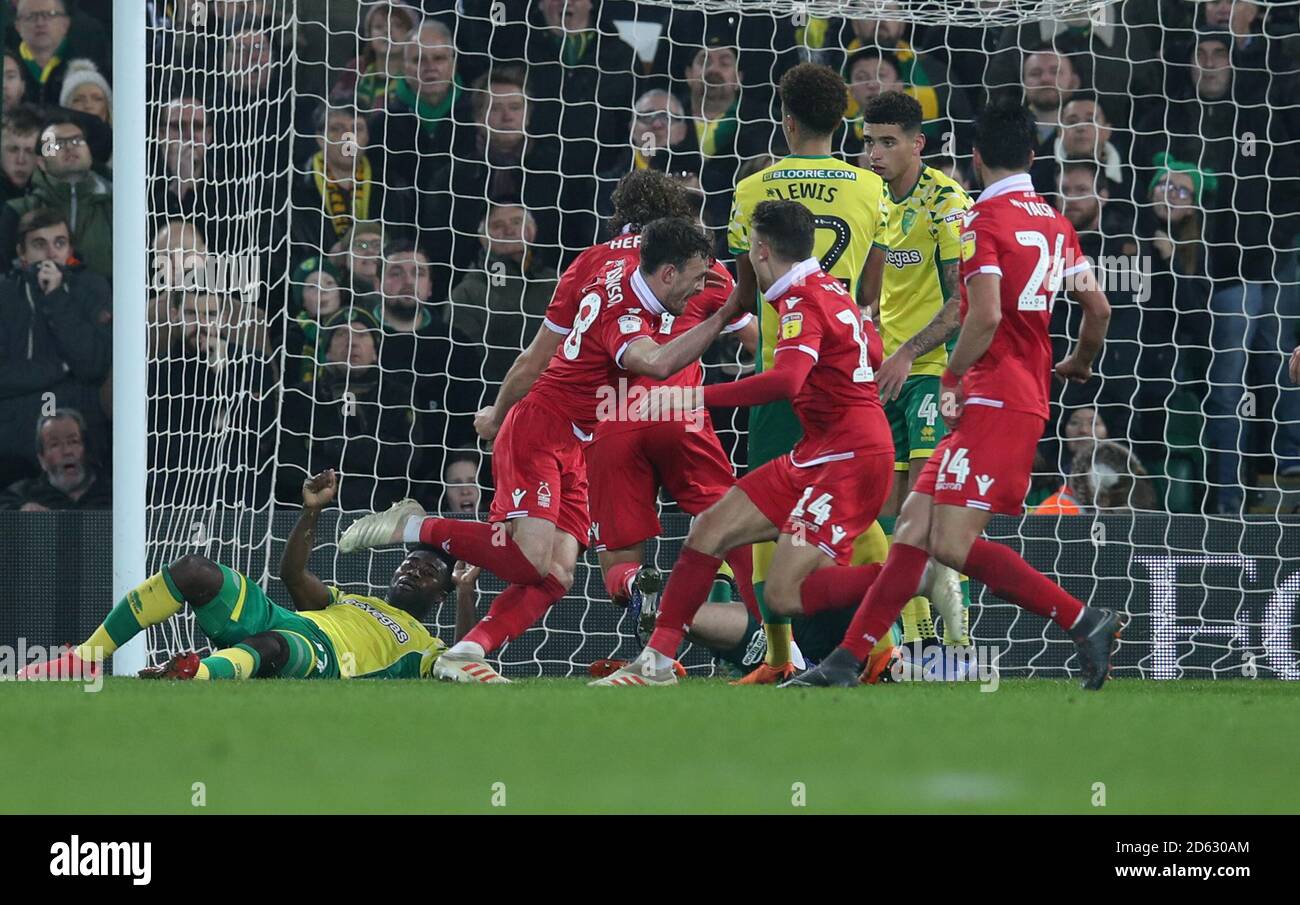 Nottingham Forest's Jack Robinson celebrates scoring his side's second ...