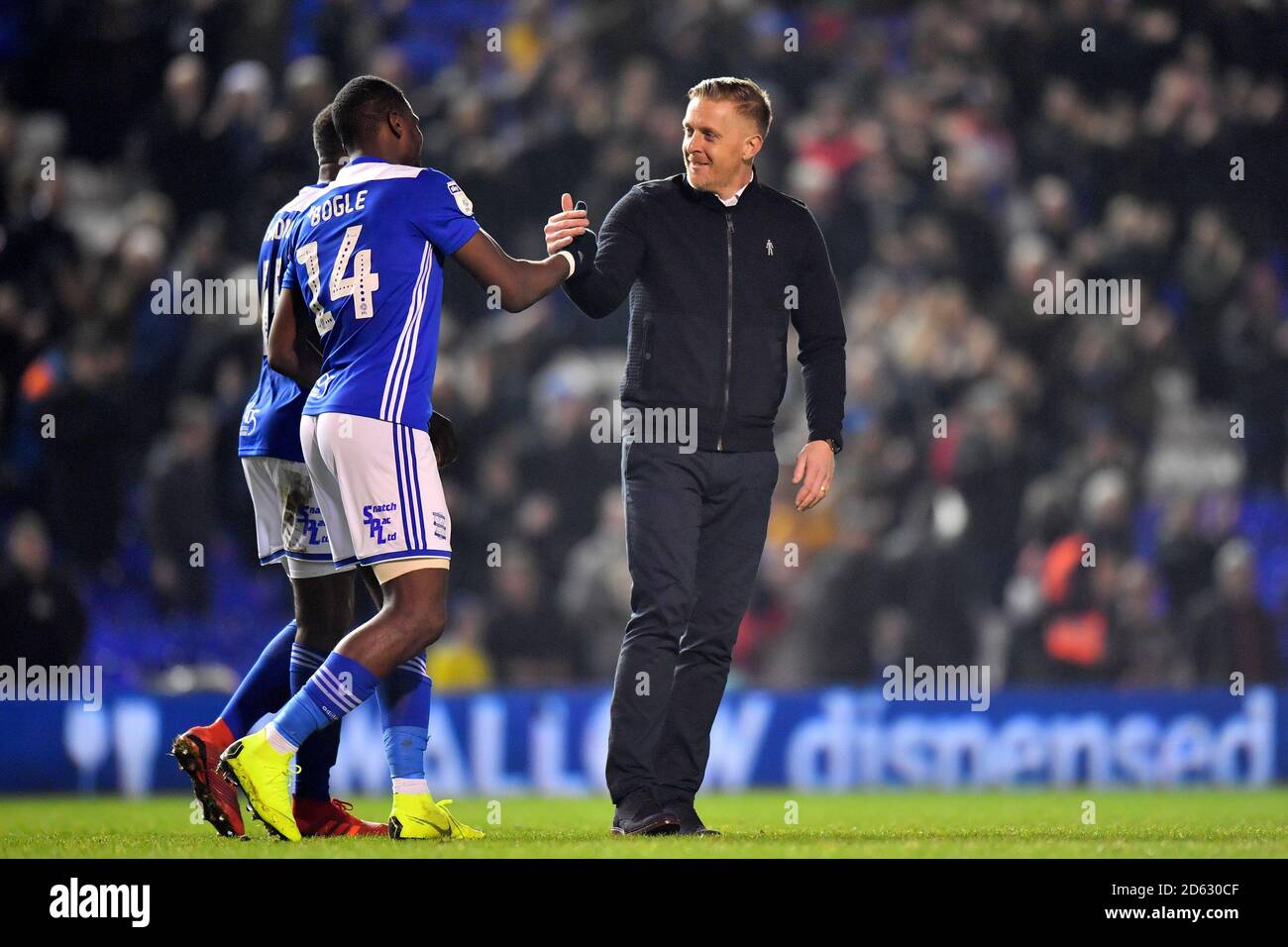 Birmingham City manager Garry Monk congratulates Birmingham City's Wes ...