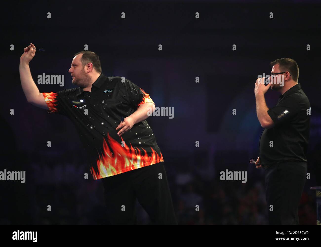 Ryan Joyce )left) during the William Hill World Darts Championship ...