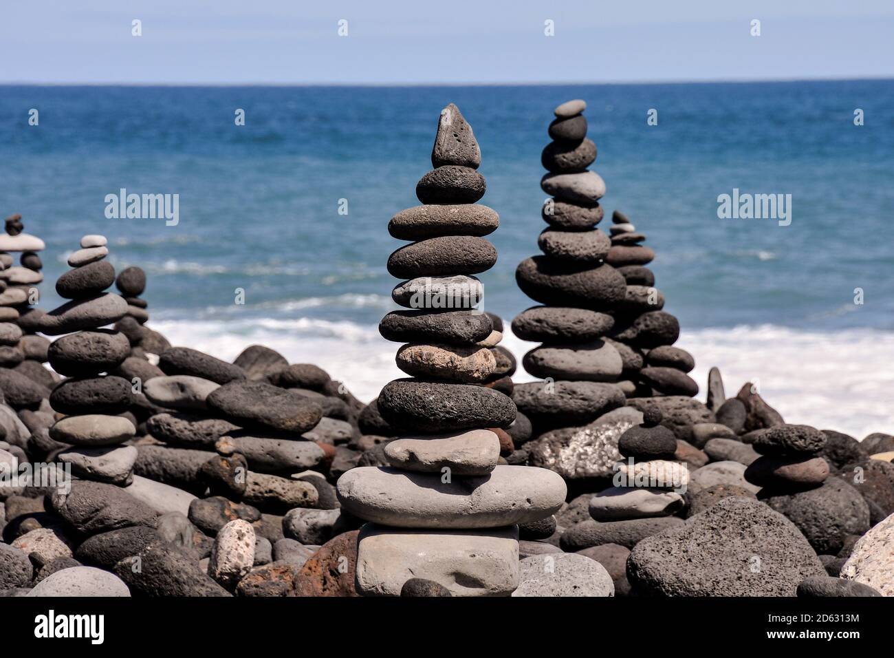 Stack of stones on the sea beach Stock Photo - Alamy
