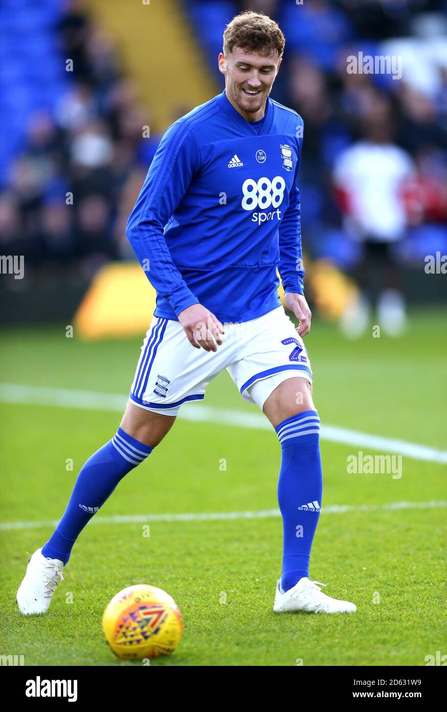 Birmingham City's Dan Scarr during the pre-match warm up before the ...