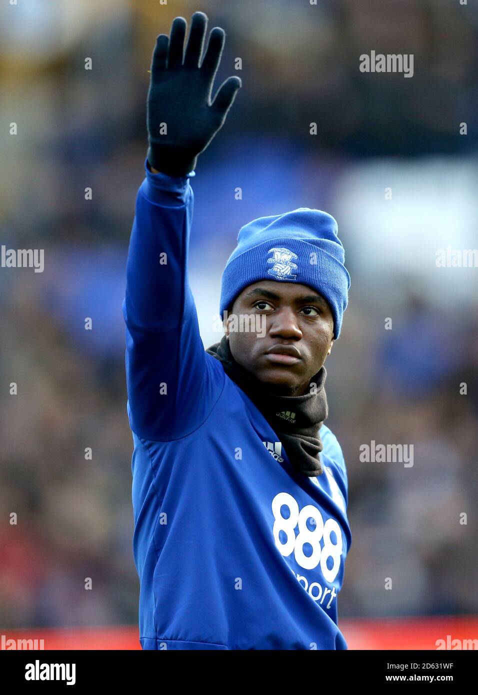 Birmingham City's Beryly Lubala during the pre-match warm up before the ...