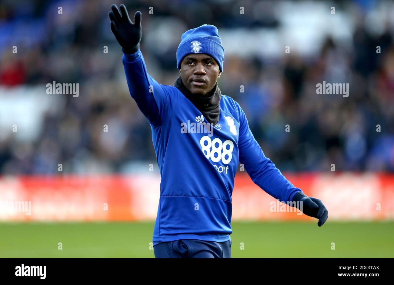 Birmingham City's Beryly Lubala during the pre-match warm up before the ...