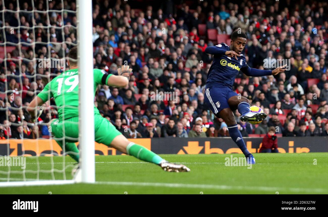 Fulham's Ryan Sessegnon misses a chance on goal Stock Photo - Alamy