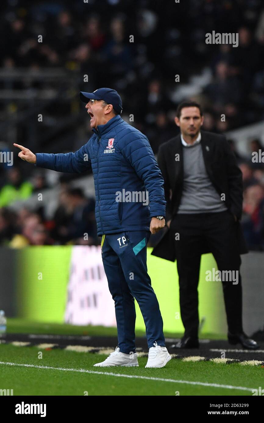 Middlesbrough manager tony pulis on touchline hi-res stock photography ...