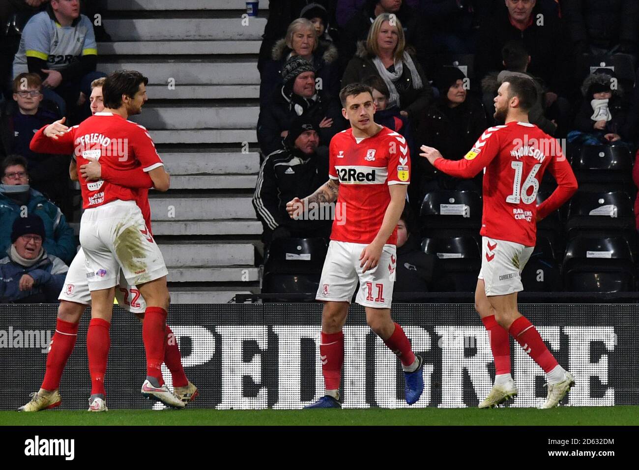 Middlesbrough's Jordan Hugill celebrates scoring his side's first goal ...