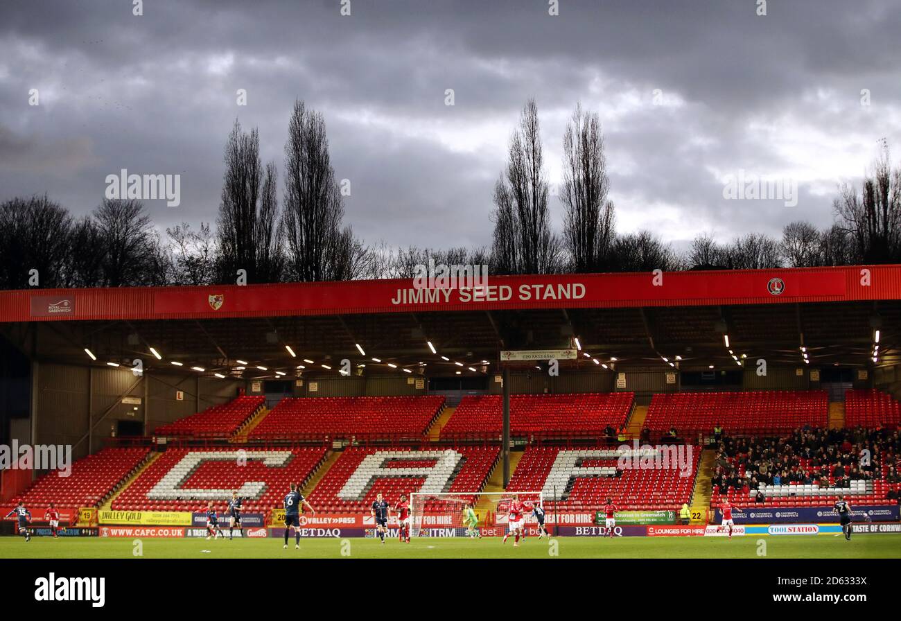 A general view of the Jimmy Seed stand at the Valley Stock Photo - Alamy