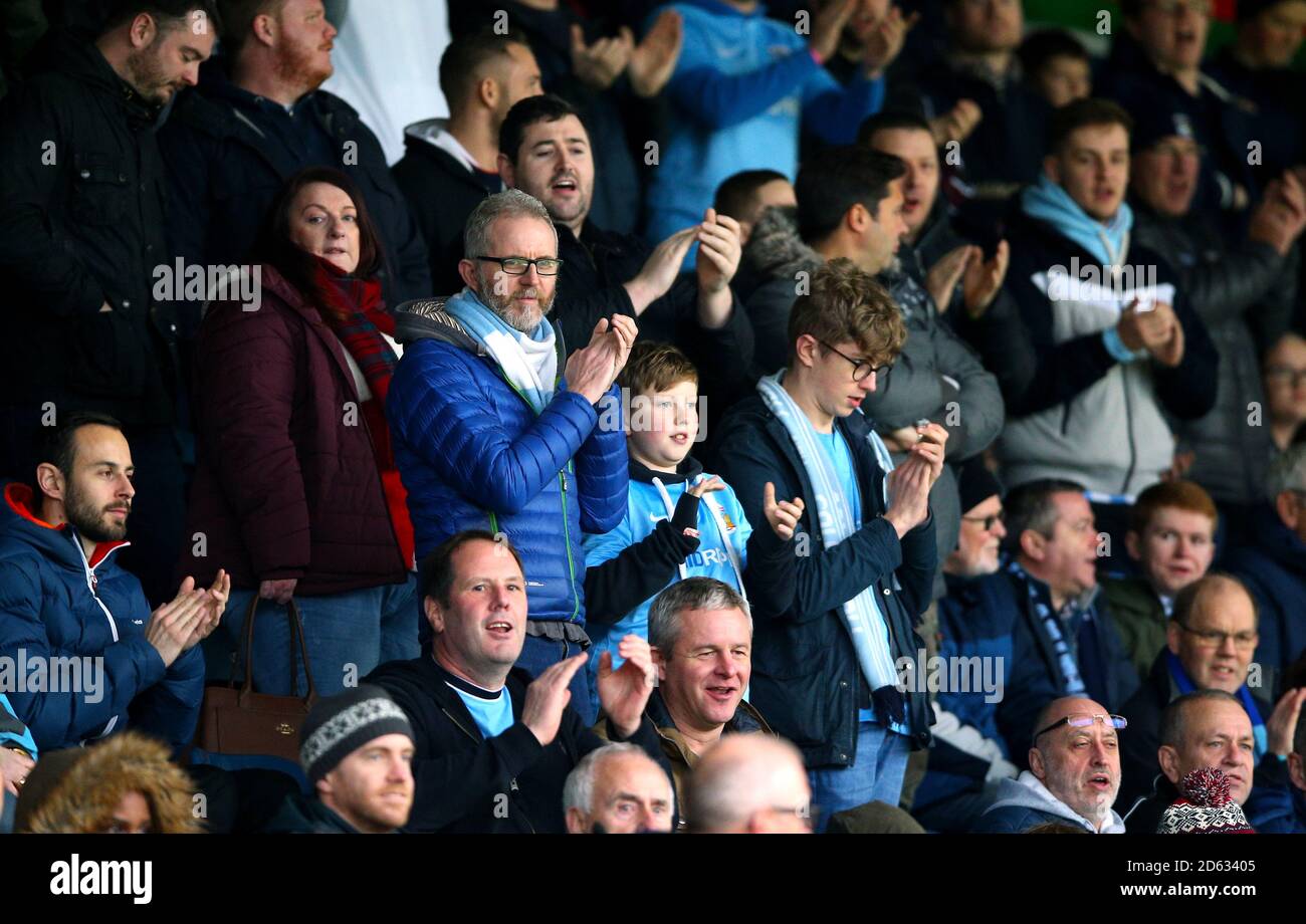 Coventry City fans in the stands Stock Photo - Alamy