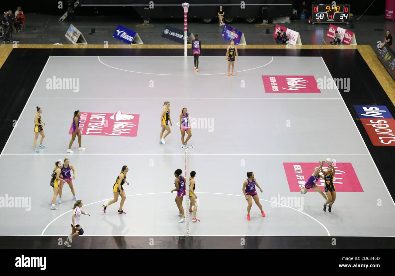 A general view of action between Wasps Netball and Loughborough ...