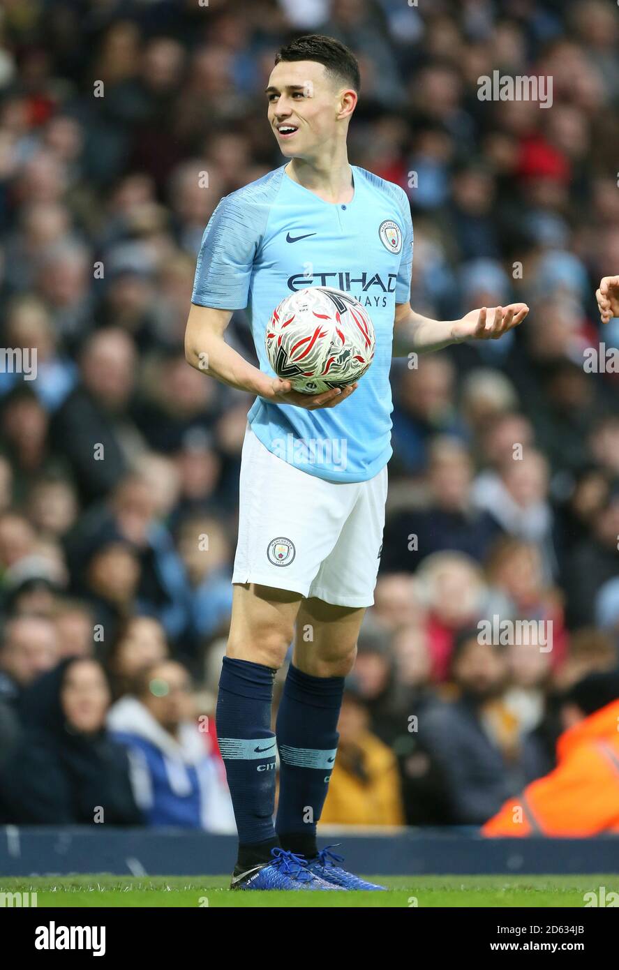 Manchester City's Phil Foden holds the match ball Stock Photo - Alamy