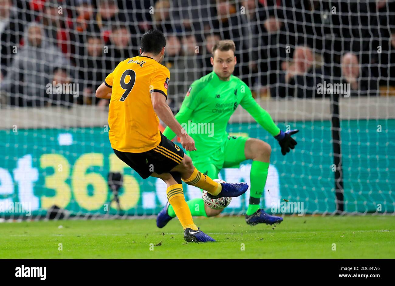 Wolverhampton Wanderers' Raul Jimenez scores his side's first goal of ...